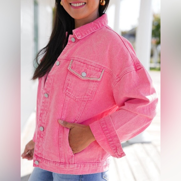 Savanna Jane | Jackets & Coats | Savanna Jane Pink Rhinestone Jean ...